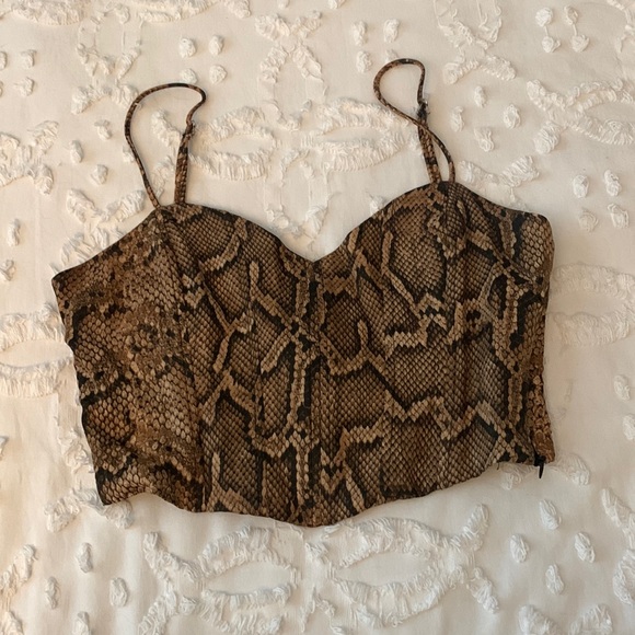 Zara | Tops | Zara Snake Print Corset Top | Poshmark